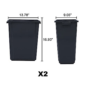 Anbuy 30 Liter / 8 Gallon Dual Under Counter Kitchen Cabinet Pull-Out Trash Can, Double Compartment Under Sink Sliding Pull Out Waste Container Bin Trash Cans, Under Cabinet Slide Out Dual Cans