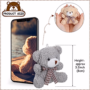 Zomiboo 12 Pcs Easter Bunny Bear Koala 4 Inch Mini Animal Plush Toys Soft Cute Dolls Sleeping and Playing Stuffed Toys Gifts for DIY Baby Shower Party(Bear,Pink, Apricot, Gray, White)