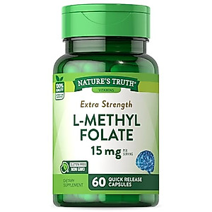 Nature's Truth L Methylfolate 15mg | 60 Capsules | Non-GMO & Gluten Free Supplement | Extra Strength