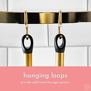 Black and Gold Kitchen Utensils with Stainless Steel Gold Utensil Holder -18 PC Black and Gold Cooking Utensils Set Includes Black and Gold Measuring Cups and Spoons Set- Gold Kitchen Accessories