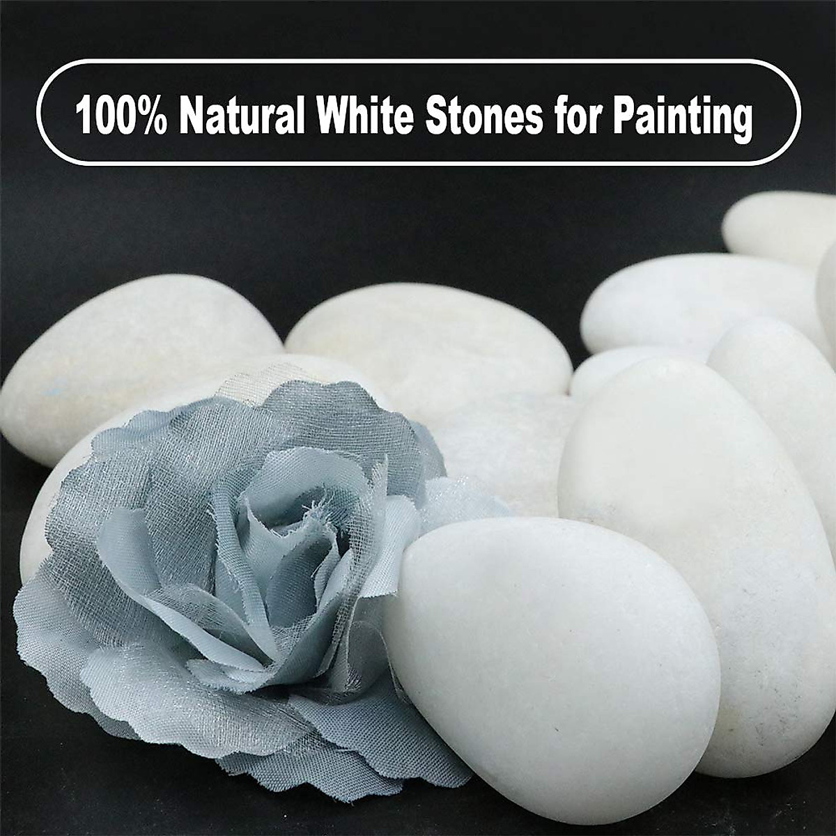 White River Rocks for Painting – 20 Big Rocks, 2” - 3.5” Inch Flat Smooth Stones, about 6 LB. of Craft Rocks for Rock Painting, Kindness Stones, Painting Rocks Supplies for Adults and Kids