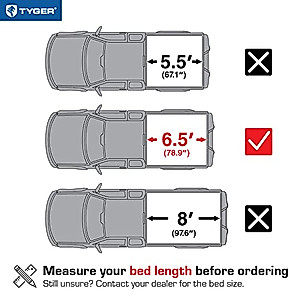 Tyger Auto T3 Soft Tri-fold Truck Bed Tonneau Cover Compatible with 2015-2023 Ford F-150 | 6.5' (79") Bed | TG-BC3F1042