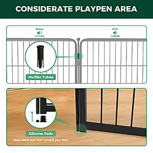 FXW Homeplus Dog Playpen Designed for Indoor Use, 24" Height for Puppy and Small Dogs, Black│Patented