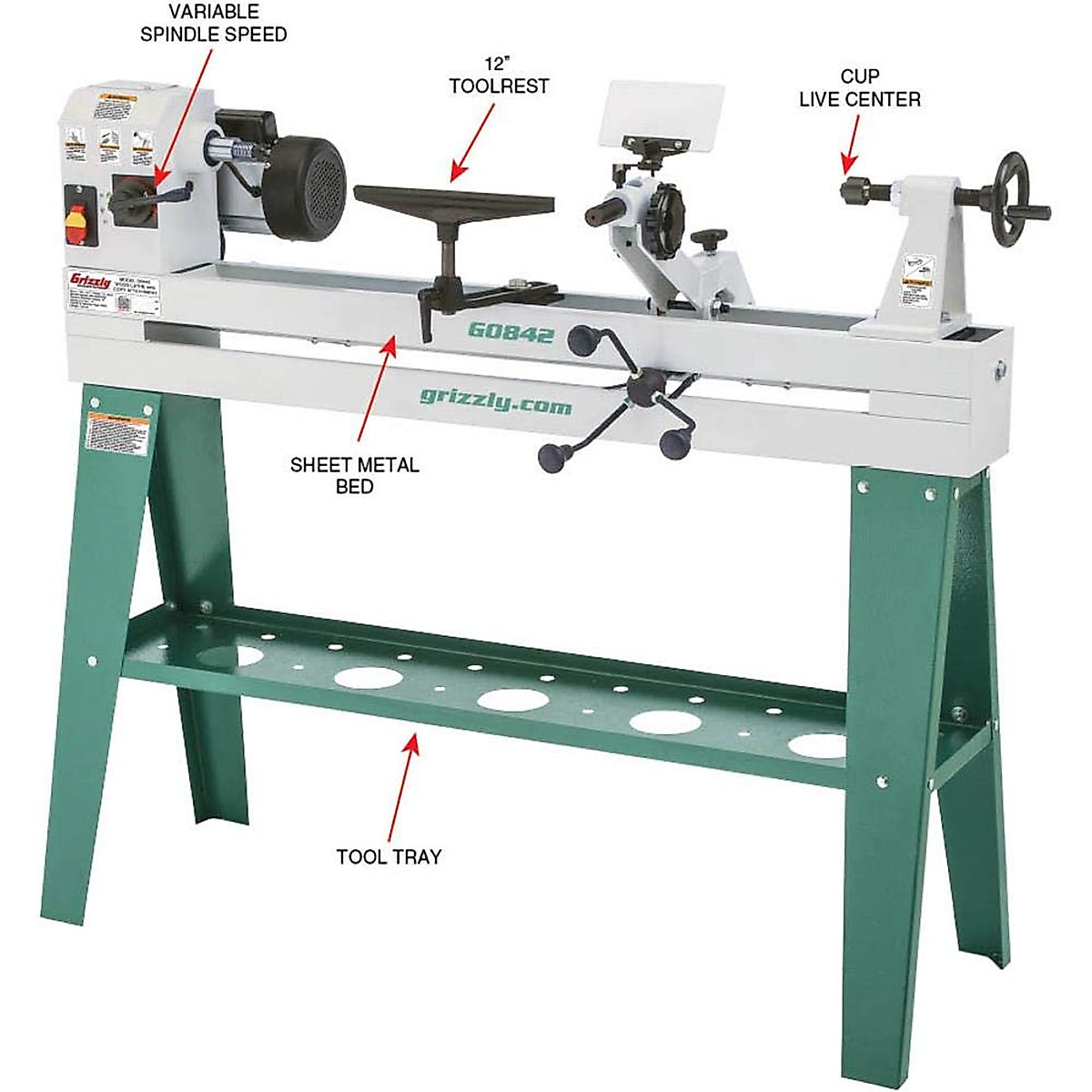 Grizzly Industrial G0842-14" x 37" Wood Lathe with Copy Attachment