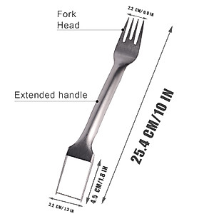 Watermelon Slicer Fork and 2pcs Fruit Forks, Fruit Cutting Fork 2-in-1 Watermelon Fork Slicer Cutter Stainless Steel Fruit Fork Cutter for Party Camping