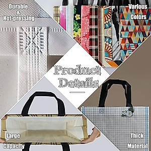 Reusable Gift Bags Set of 10 Different Patterns, Laminated Bags, Waterproof Daily Shopping Bags with handles, Portable Grocery Bags for Shopping, Food, Trips, Picnics, Party Favor, Father's Day