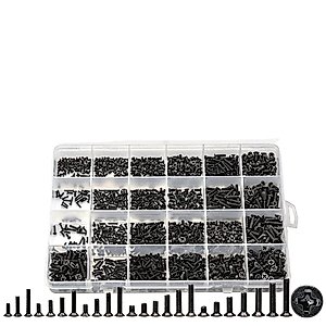 720pcs Countersunk Flat Head Mini Screw Set M1.4 M1.7 M2 M2.5 M3 Carbon Steel Computer Notebook Laptop Small Screws Kit DaJiKan