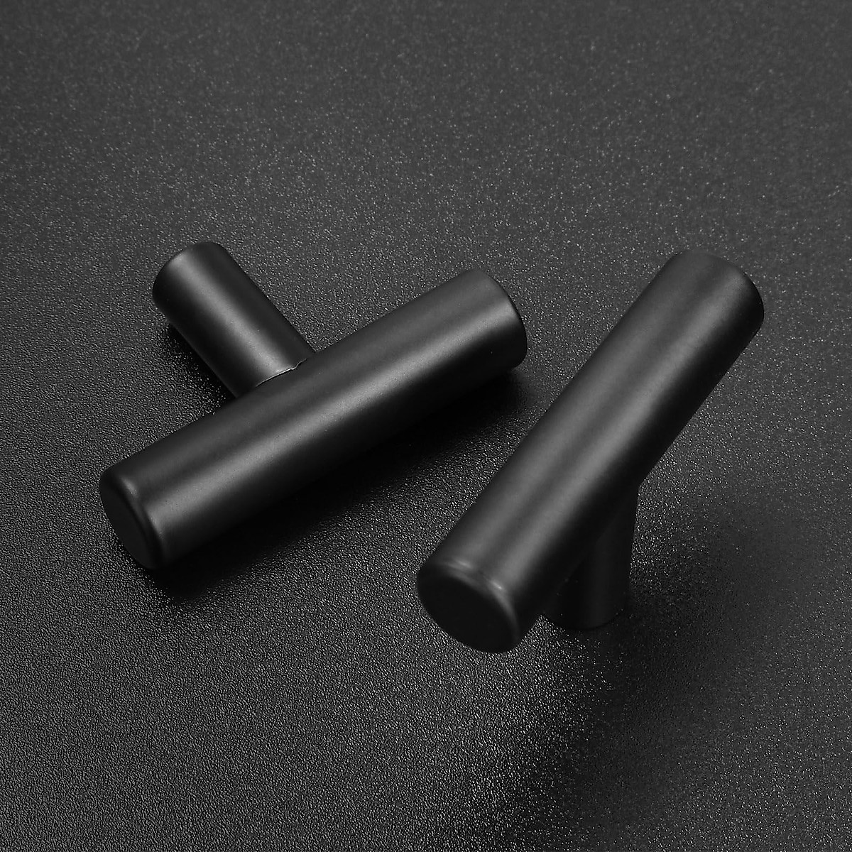Estmoon 30 Pack Cabinet Knobs Matte Black Drawer Knobs Stainless Steel 2 Inch Overall Length Dresser Knobs for Cabinets Cupboard Bathroom Kitchen Hardware, Single Hole T Bar Knobs
