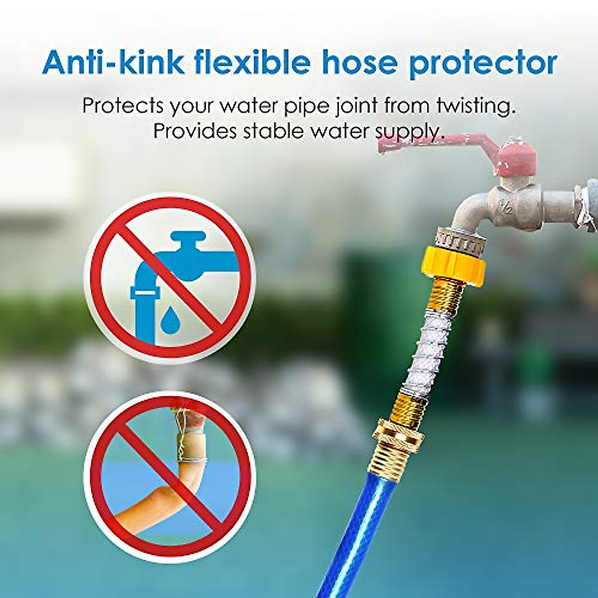 Waterdrop Hose Water Filter with Hose Protector, Reduces Chlorine, Odor, Calcium, Improve Plants Health. Ideal for Gardening, Farming and Pets