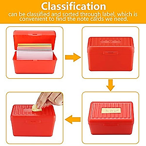 Index Card Holder 3x5, EHME Index Card Box 4 pcs, Business Card Organizer Case, Rolodex Card Holder, 3x5 Flash Note Card Holder 4 Packs, 350 Cards Capacity Box