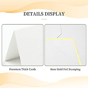CULPRT White A7 Invitation Envelopes with Plants Blank Greeting Card,5 x 7 Envelopes with Gold Border for Office