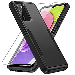 Warsia for Samsung Galaxy A03S Case, Galaxy A03S Case with Screen Protector [Military Grade Drop Tested] Heavy-Duty Tough Rugged Shockproof Protective Case for Samsung A03S, Black