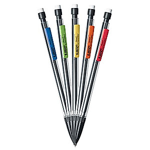 BIC Xtra-Smooth Mechanical Pencils With Erasers, Medium Point (0.7mm), 10-Count Pack & Round Stic Xtra Life Ballpoint Pen, Medium Point (1.0mm), Black, 10-Count