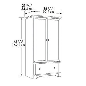Sauder Palladia Armoire, Select Cherry finish