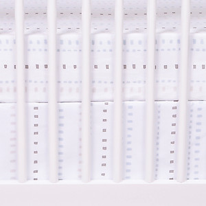 Trend Lab Modern Baby Crib Bedding Set for Boys | Simple Safari 4 Piece Nursery Décor Quilt, 2 Fitted Crib Sheets, and Dust Ruffle Skirt - Blue, 80015