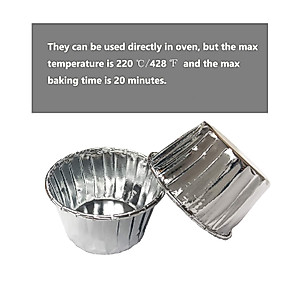 Prudance 50 pcs Muffin Liners Cupcake Baking Cups Foil Muffin Liner for Wedding, Birthday, Baby Shower, Christmas, Party (Silver)