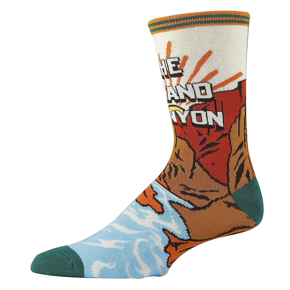 Men's Novelty Crew Socks ,National Park, Oooh Yeah Funny Fun Crazy Cool Socks, Casual Dress Socks (Grand Canyon)