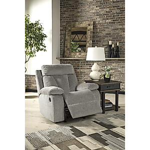 Signature Design by Ashley Mitchiner Contemporary Manual Rocker Recliner, Gray