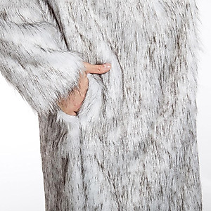 Mens Faux Fur Coat Jackets, 2023 Classic Men Winter Warm Faux Mink Long Cardigan Outwear Thicken Fluffy Fur Windproof Overcoat Full Length