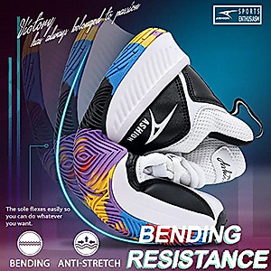 ASHION Boys Basketball Shoes Kids Non-Slip Sneakers Girls Outdoor Trainers (Little Kid/Big Kid), White 7 Big Kid