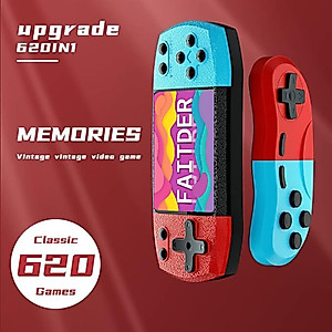 FAITDER - Retro Handheld Game Console Built-in 620 Classic Game 3 Inch Screen Portable Handheld Video Game Console Supports TV Connection and Two Player Games Boys Girls Birthday