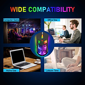 Wireless Gaming Mouse,16 RGB Backlit Ultralight Wireless/Wired Mice with Programmable Driver,Rechargeable 800mA Battery,Pixart 3325 12000 DPI,Lightweight Honeycomb Shell for PC Gamers (Pink)