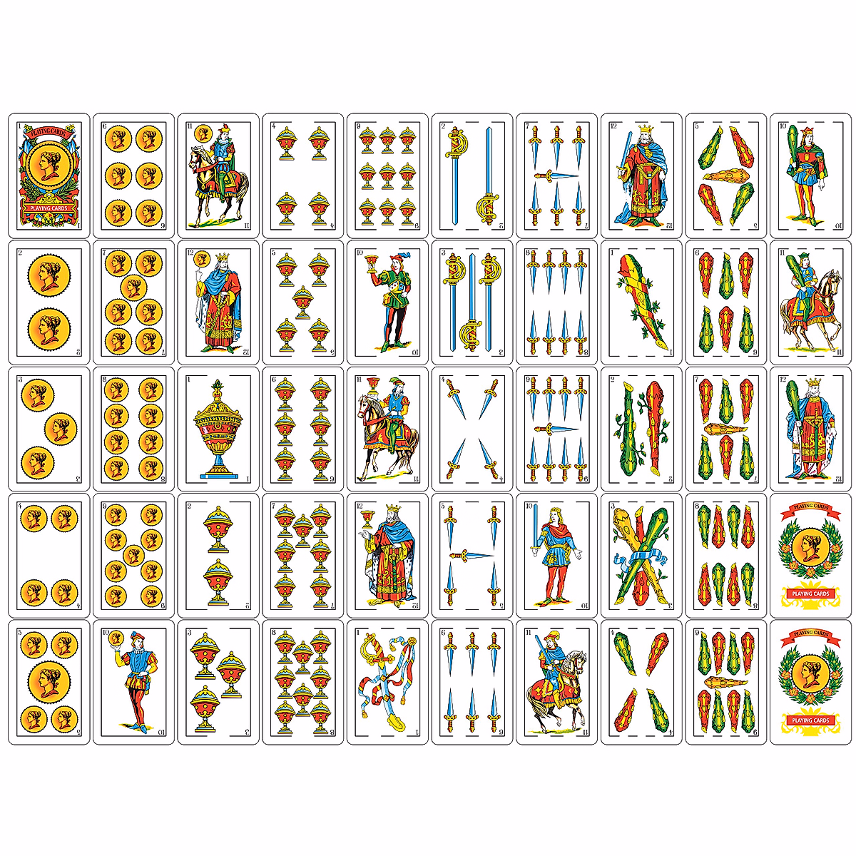 Liliane Collection Spanish Playing Cards - 2 Full Decks with 50 Cards - Smooth Plastic Coated Cards – cartas Barajas o Naipes Espanoles in a Beautifully Artistic Traditional Design