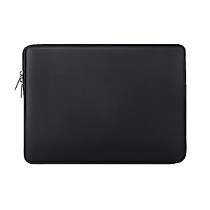 RAINYEAR 11 Inch Laptop Sleeve Soft PU Leather Case Protective Water Resistant Zipper Cover Padded Carrying Bag Compatible with 11.6 MacBook Air Surface for 11" Chromebook Notebook Computer(Black)