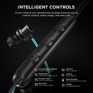 1MORE omthing Wireless Headphones, Bluetooth 5.0 Neckband Headphones,Earphones with Microphone for Sports, Premium Sound, 12H Playtime, Blue