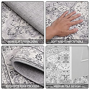 Area Rug 2X3 Door Mat Indoor Entrance Traditional Foldable Rug Soft Fuzzy Persain Pattern Rug Machine Washable Floor Carpet Non Slip Rug for Living Room Bedroom Bathroom Kitchen