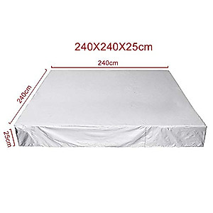 JJ yyds Universal Square Hot Tub Jacuzzi Spa Caps Cover Heavy Duty Waterproof Dustproof All-Weather Outdoor Garden Furniture Covers (Color : Light Grey, Specification : 244X244X90cm)