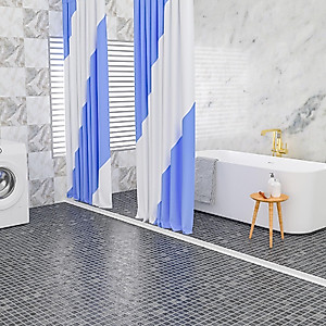 118 IN Shower Threshold Water Dam Collapsible Shower Water Splash Guard for Curbless Bath Shower Barrier Water Stopper for Wet and Dry Separation Bathroom and Kitchen (White/9.8 FT)