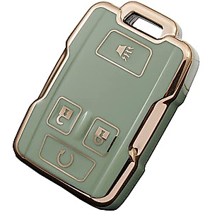 Guibuhuse Protective Key Fob Cover Fits for Chevy 2014-2020 Silverado 1500 2500 3500 Chevrolet Colorado 2015-2021 GMC 2014-2020 Sierra 1500 2500 3500 GMC 2015-2021 Canyon (White)