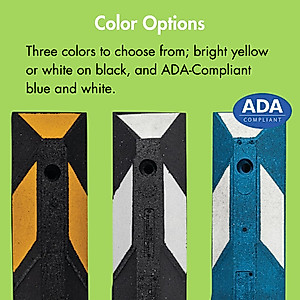 Park-It Recycled Rubber Parking Stop 3'X6"X4" Black/White