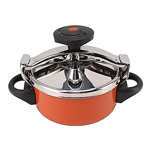 Stainless Steel Pressure Cooker, 2L Mini Pressure Canner with Safety Valve Multifunction Pressure Cookware for Gas Stoves, Induction Stoves, Electric Furnaces