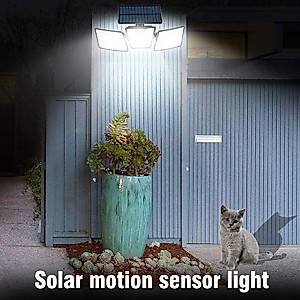 Bebrant Solar Lights Outdoor, 265 LED Solar Motion Sensor Security Lights IP65 Waterproof Solar Flood Lights 360° Adjustable Double-Head Spotlights for Front Door Garden Yard (2 Pack)