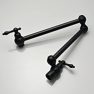 AYIVG Brass Single Hole Two Handle Pot Filler Folding Faucet (Black)