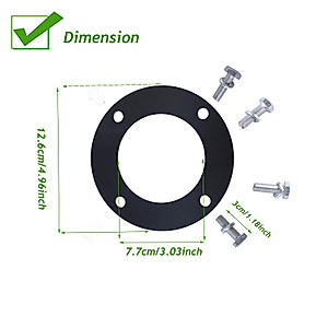 Deck Spindle Reinforcement Ring with Bolts for John Deere D100 D110 D120 D130 D140 D160 L100 L110 L120 L130 LA105 LA165 X110 X120 X140 Mower, 3/16" Plate Steel Mower Deck Repair Ring Parts 2 Sets
