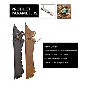 Aolvlulr Archery Hip Quiver, Large Capacity Removable Hanged PU Leather Arrow Quiver for Left/Right Handed Target Shooting (Brown)