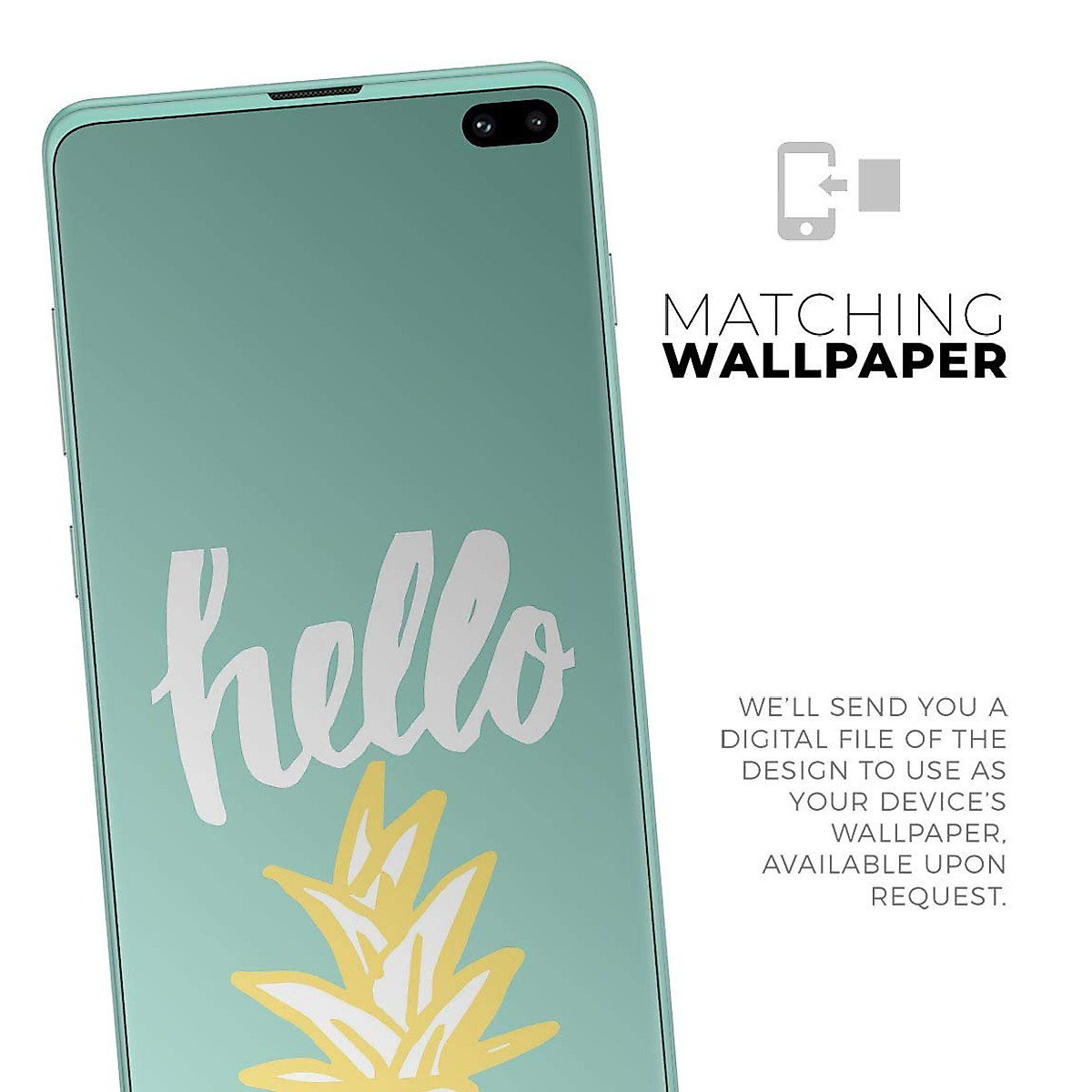DesignSkinz Well Hello Pineapple Protective Vinyl Decal Wrap Skin Cover Compatible with The Samsung Galaxy S20 (Screen Trim & Back Glass Skin)