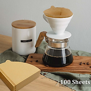 Coffee Filters Cone 01, 100 Count Unbleached Natural Brown 1-2 Cups Disposable Coffee Paper Filters, Compatible with V60 and Cone Shaped Pour Over Coffee Filter and Drip Coffee Maker