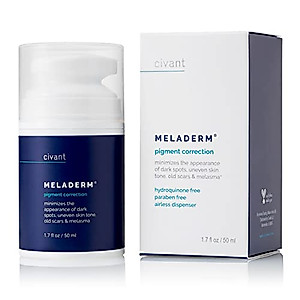 Civant Meladerm Pigment Correction Cream - For Dark Spots, Uneven Skin Tone, Hyperpigmentation, Age Spots, Old Scars & Melasma - Paraben Free, Cruelty Free & Vegan, 1.7 fl oz