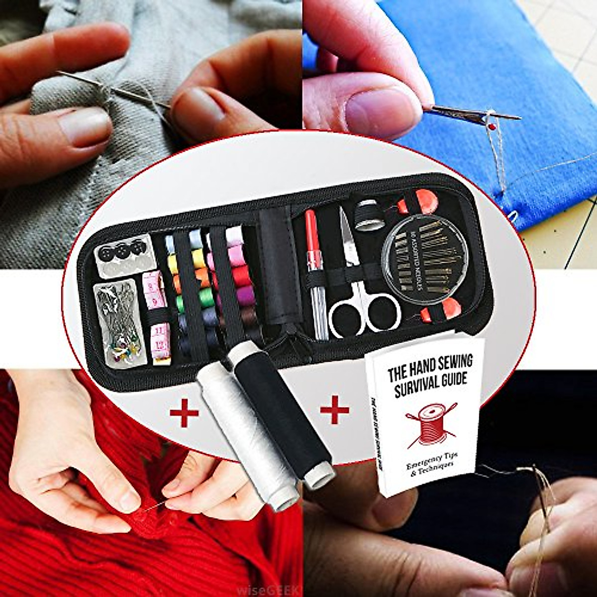 Craftlab Best Mini Sewing Kit with Sewing Survival Ebook, 78 Emergency Accessories For Home, Travel, Emergency