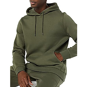 Goodthreads Men's Washed Fleece Pullover Hoodie, Olive, Large