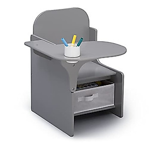 Delta Children MySize Chair Desk with Storage Bin - Greenguard Gold Certified, Grey