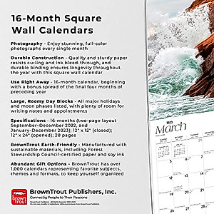 Maine Coast | 2023 12 x 24 Inch Monthly Square Wall Calendar | BrownTrout | USA United States of America Northeast State Ocean Sea Nature