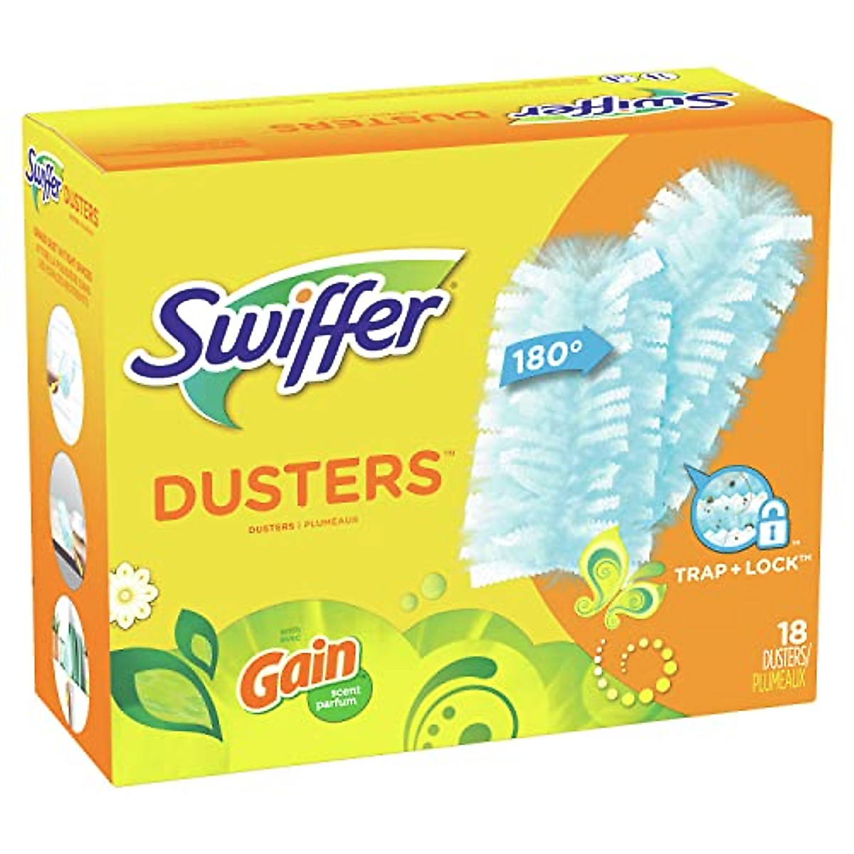 Swiffer 180 Dusters, Ceiling Fan Duster, Multi Surface Refills with Gain Scent, 18 Count