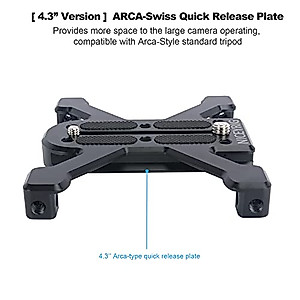 NICEYRIG Quick Release Plate for Arca-Swiss Standard Applicable for Large DSLR and Mirrorless Camera, with Four Feet Stabilty Support - 520