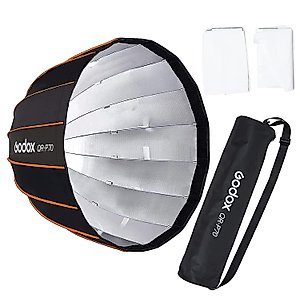 Godox QR-P70 27.5 Inch Parabolic Softbox Bowens Mount, Quick-Setup Quick-Folding, with Front & Inner Diffuser and Carrying Bag for Godox SL60W VL150 UL150 SL150II SZ150 and Other Bowen Mount Lights…