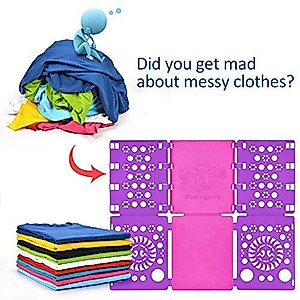 BoxLegend Version 3 Shirt Folding Board t Shirts Clothes Folder Durable Plastic Laundry folders Folding Boards Helper Tool for Adults and Children(Purple)